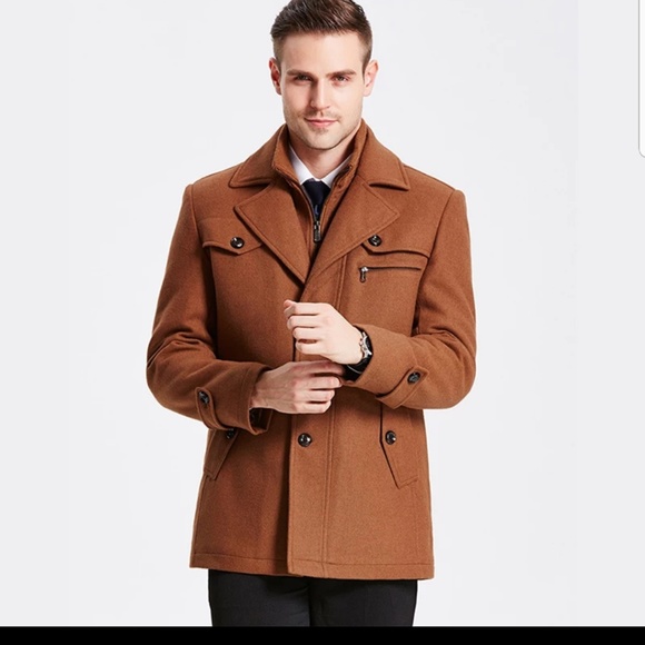 Jackets & Coats | Short Wool Coat Dark Tanbrown | Poshmark